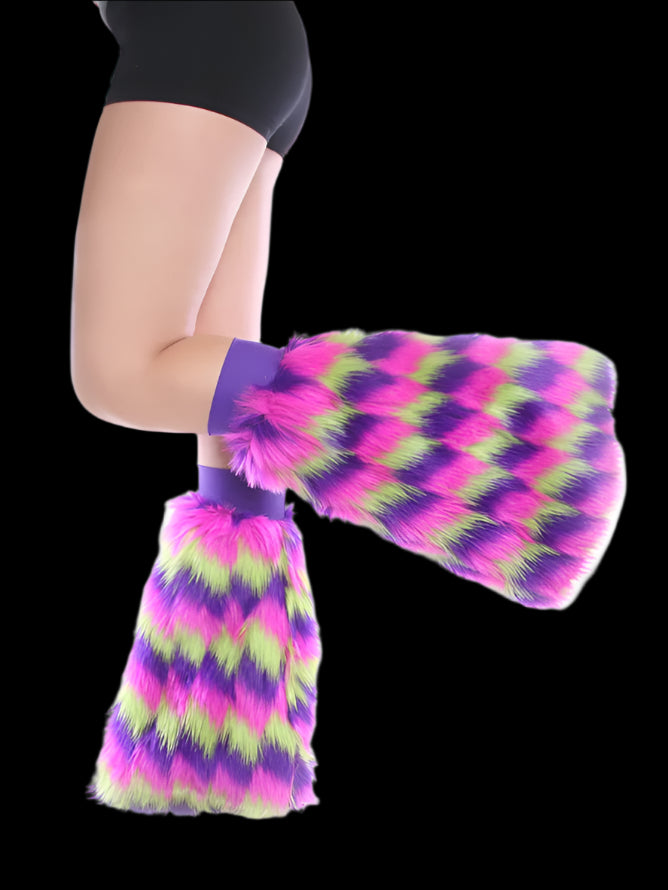 Lime Purple and Pink Zig Zag Fluffies — raveready